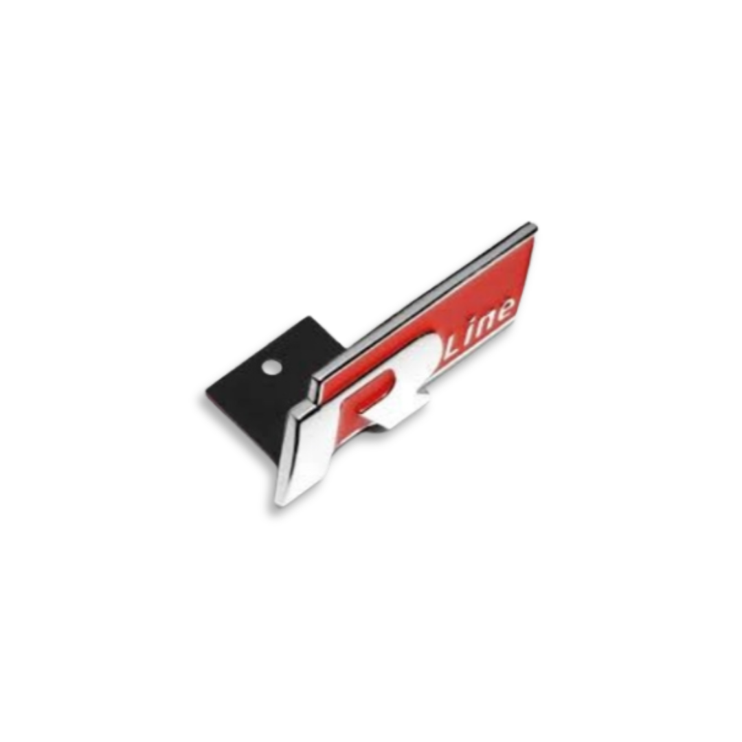 R LINE GRILL BADGE RED/SILVER (non oem) – Gtconcepts
